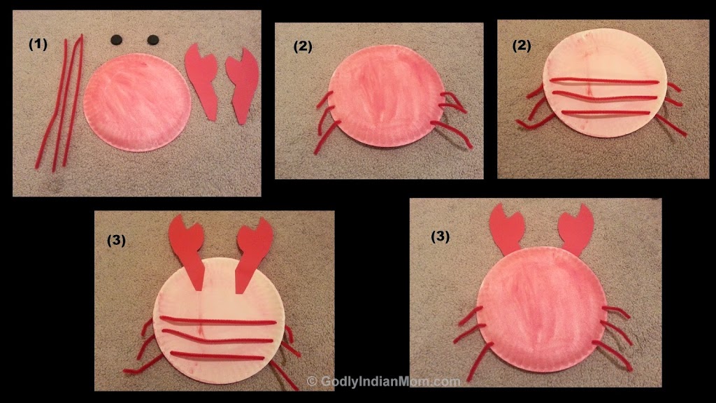 Paper Plate Crab Craft – Godly Indian Mom